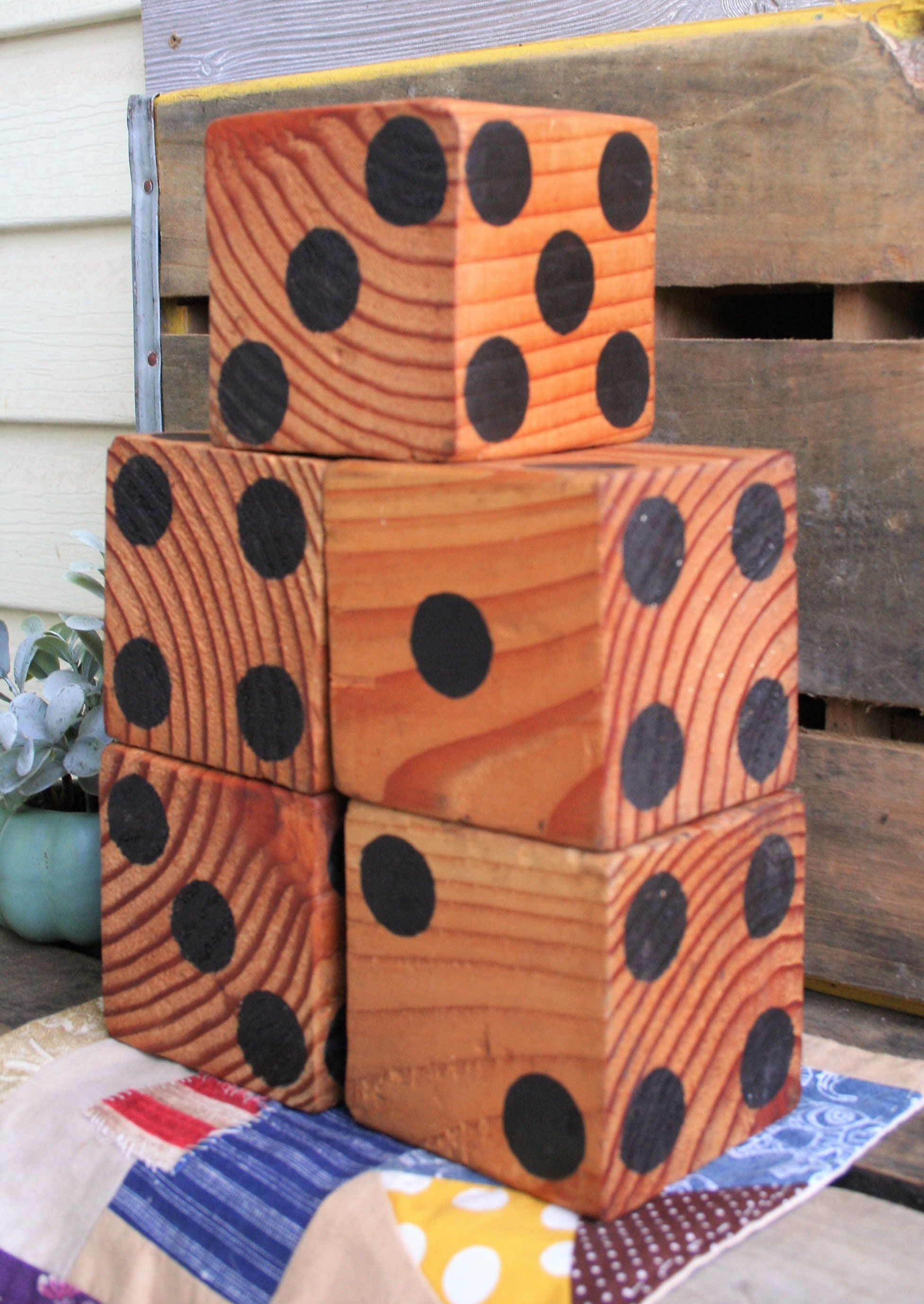 Handmade Wood Block Dice / Set of Five - Etsy