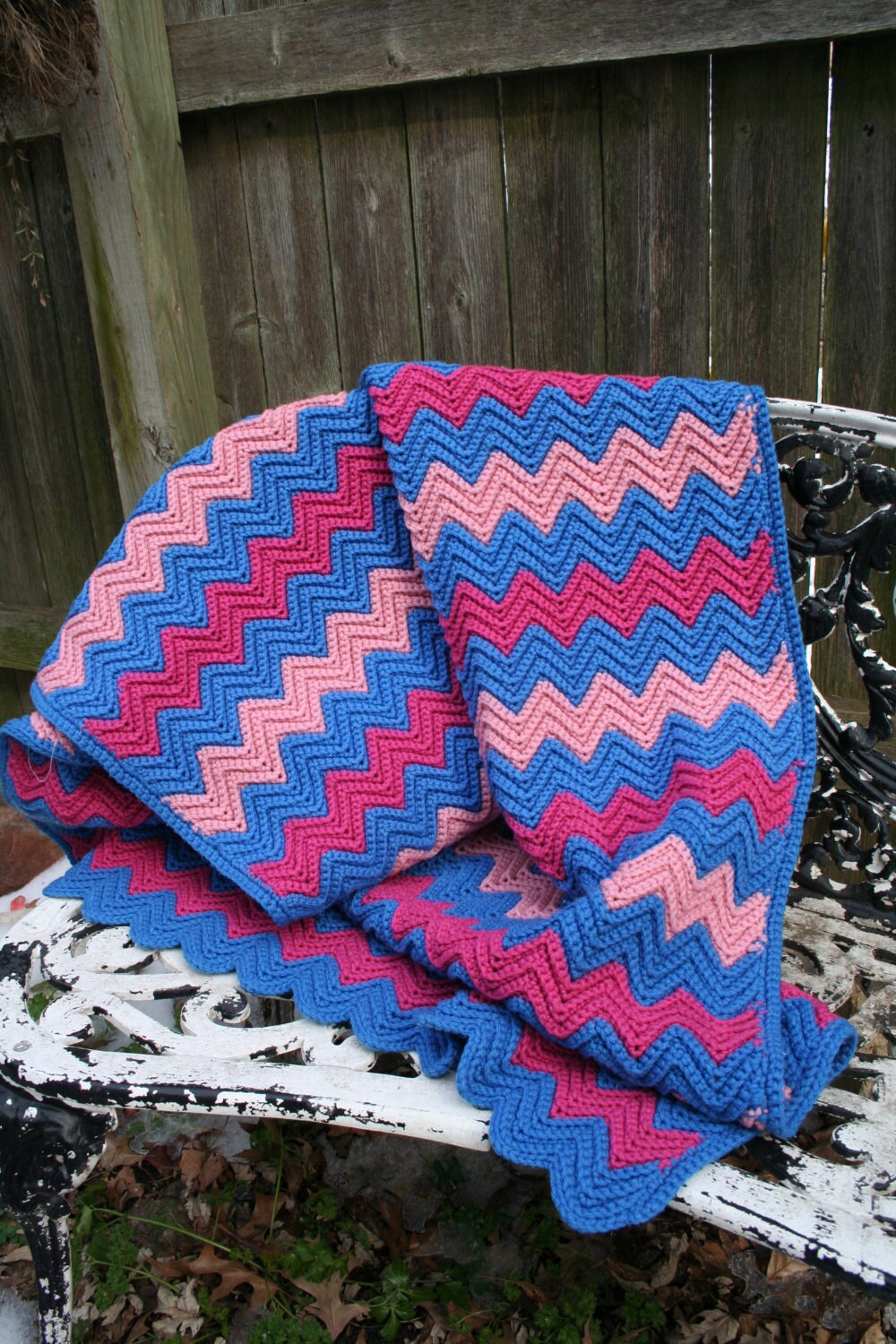 Beautiful Chevron Pattern Crochet Lap Throw / Afghan / Baby or | Etsy