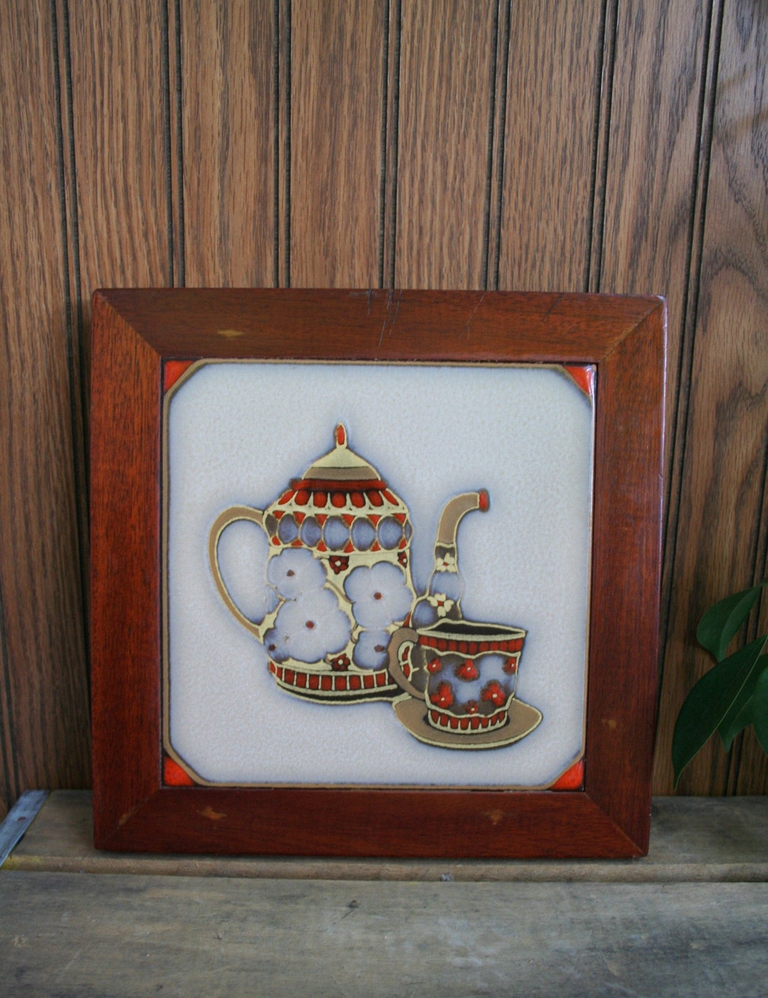 Vintage Southwestern Tile Trivet With Woof Frame / Large - Etsy
