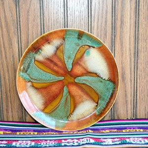 Vintage Dryden Brown Green and Cream Swirl Plate - Etsy