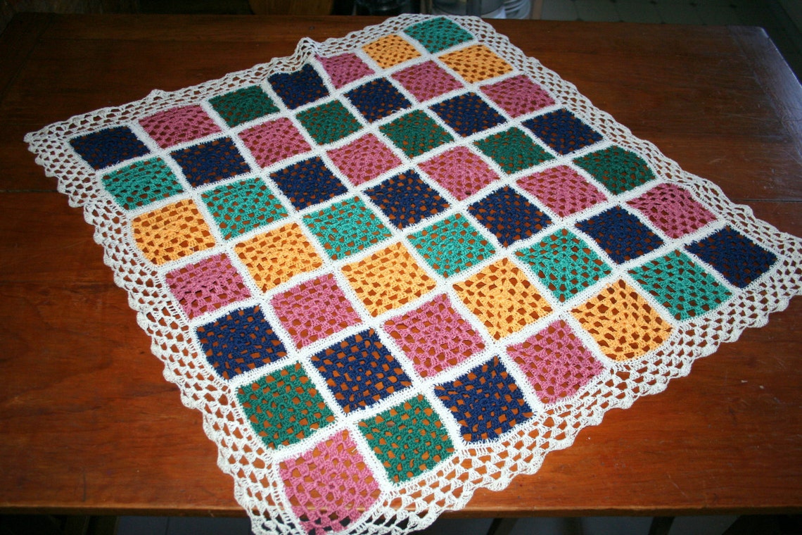 Beautiful Handmade Colorful Crochet Table Scarf - Etsy