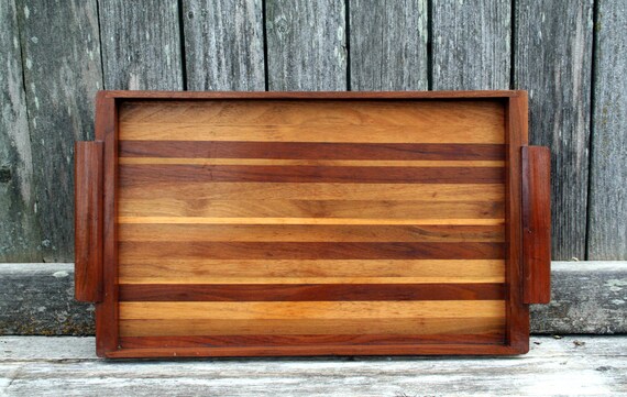 Beautiful Vintage Handmade Wood Serving Tray | Etsy