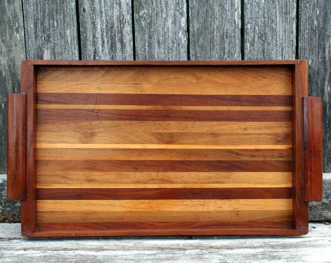 Beautiful Vintage Handmade Wood Serving Tray - Etsy