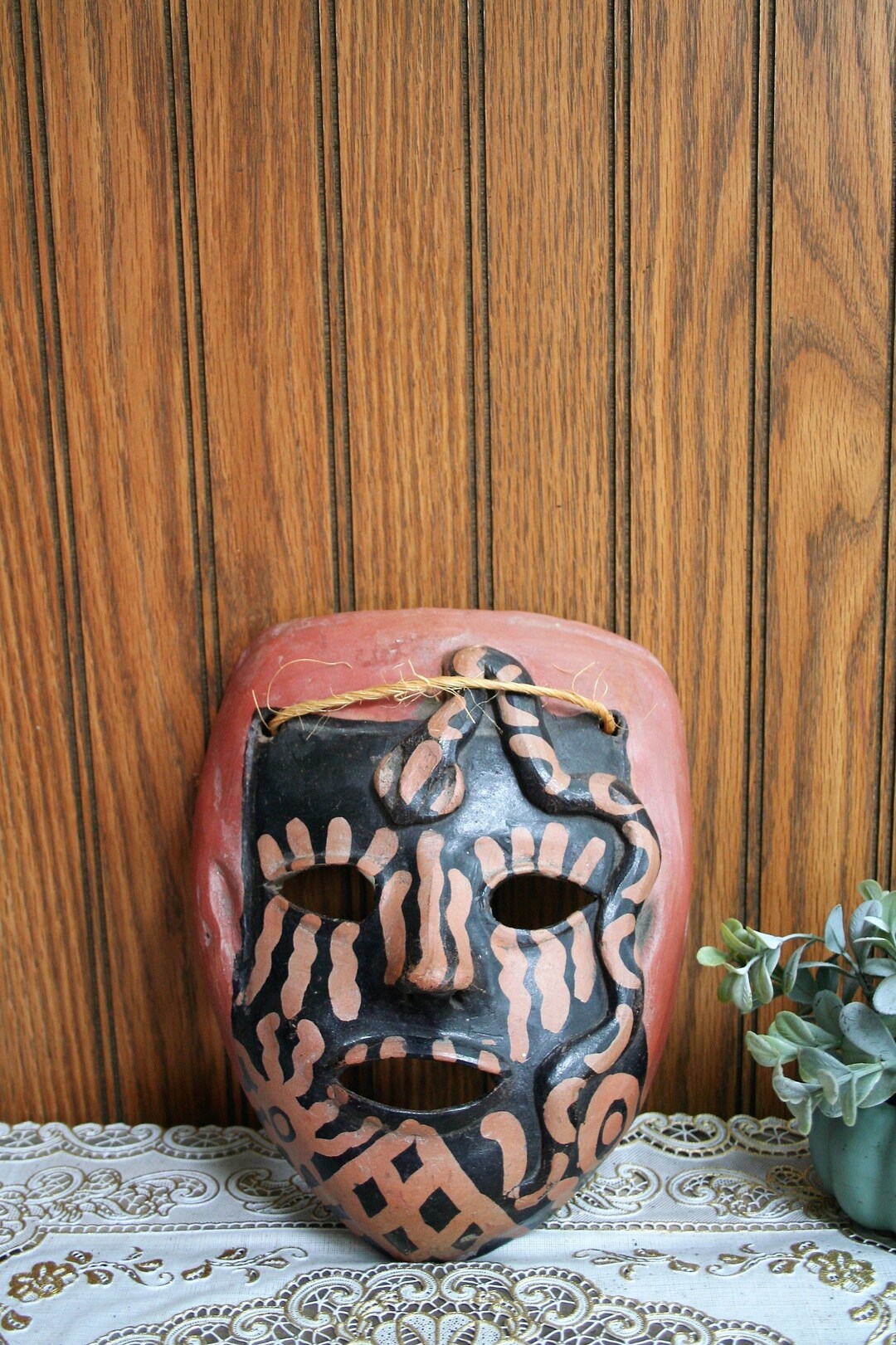 Vintage Painted Handmade Clay Mask / One of A Kind - Etsy