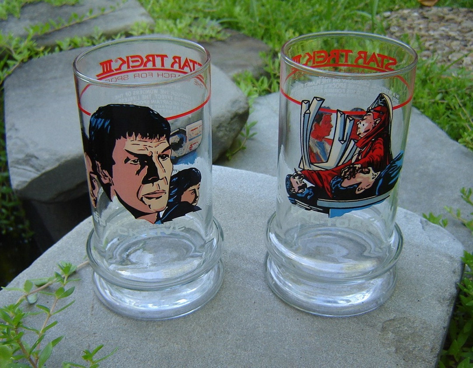 Two 1984 Star Trek Drinking Glasses From Taco Bell Sale Etsy