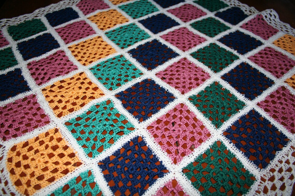 Beautiful Handmade Colorful Crochet Table Scarf - Etsy