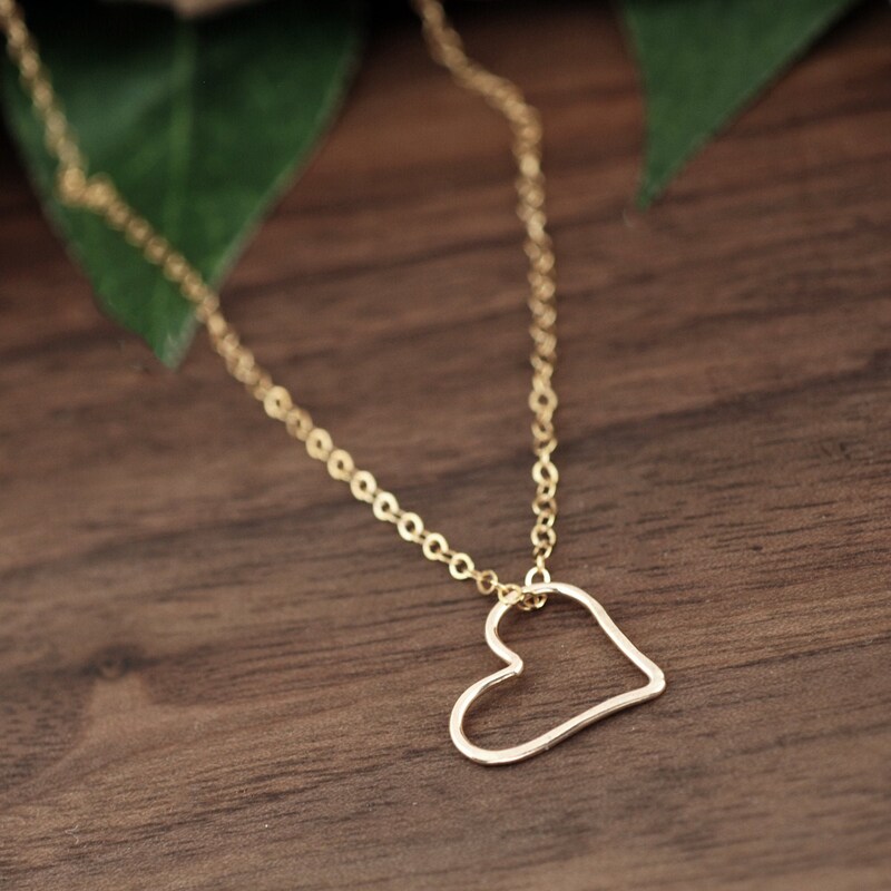 Open Heart Necklace - Etsy