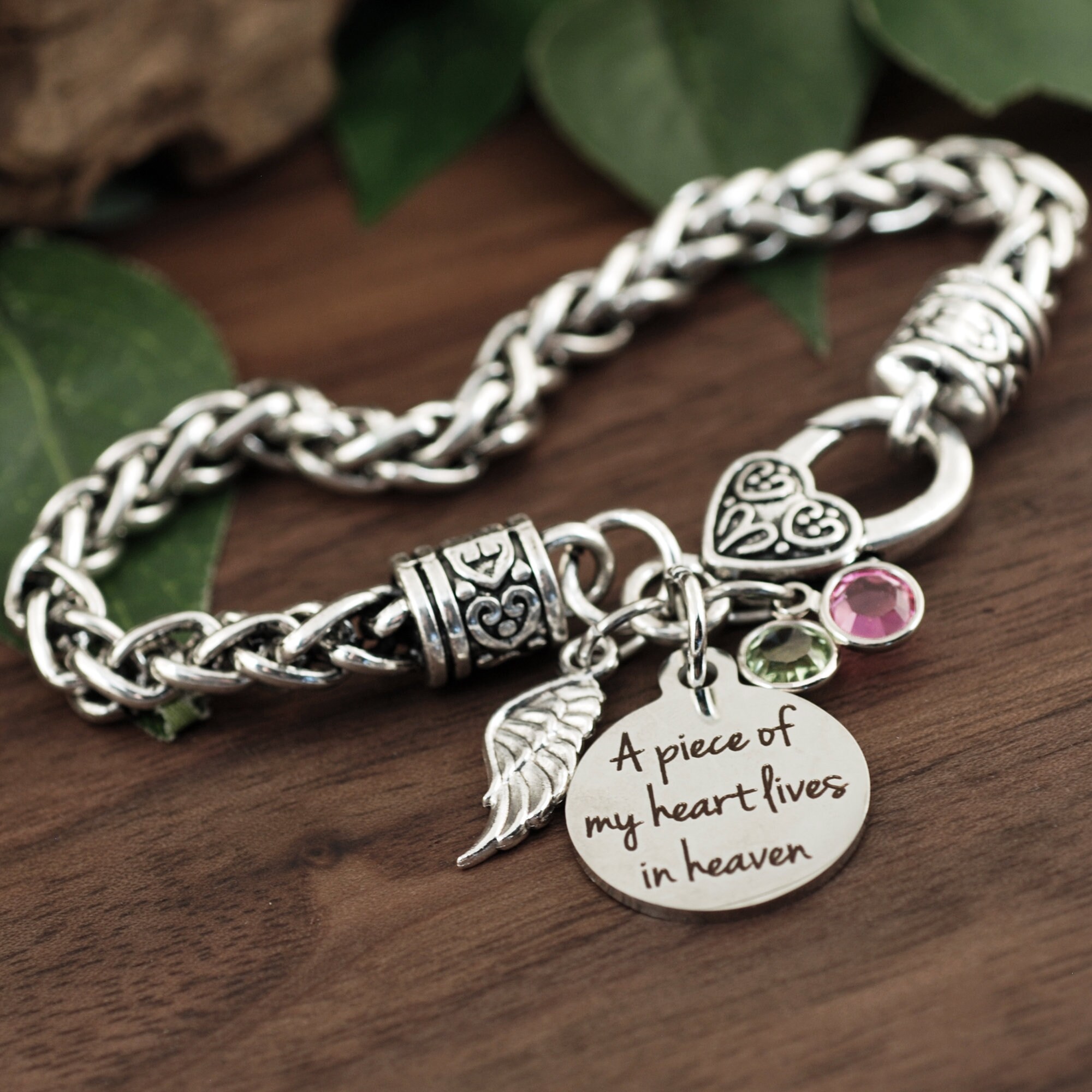 Remembrance Angel Wing Bracelet - Memorial Gift for Loss of Loved One ...