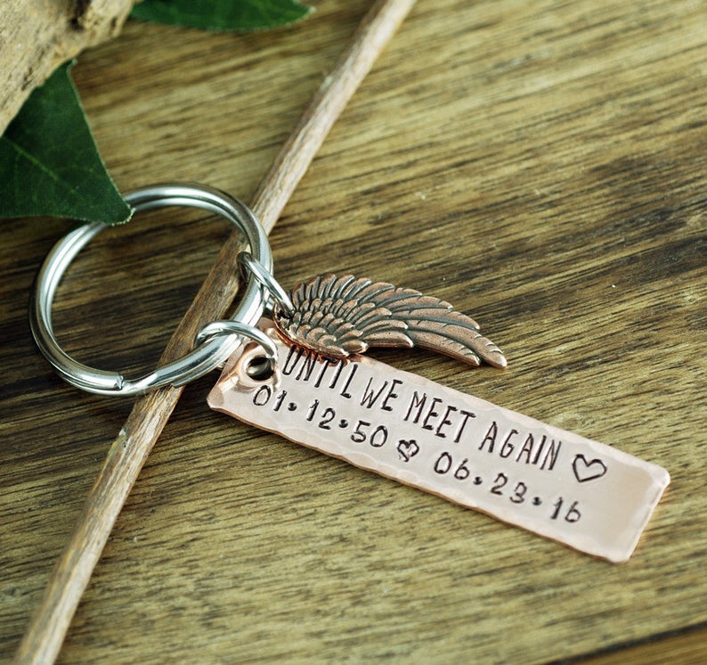 Memorial Keychain Sympathy Gift Engraved - Etsy