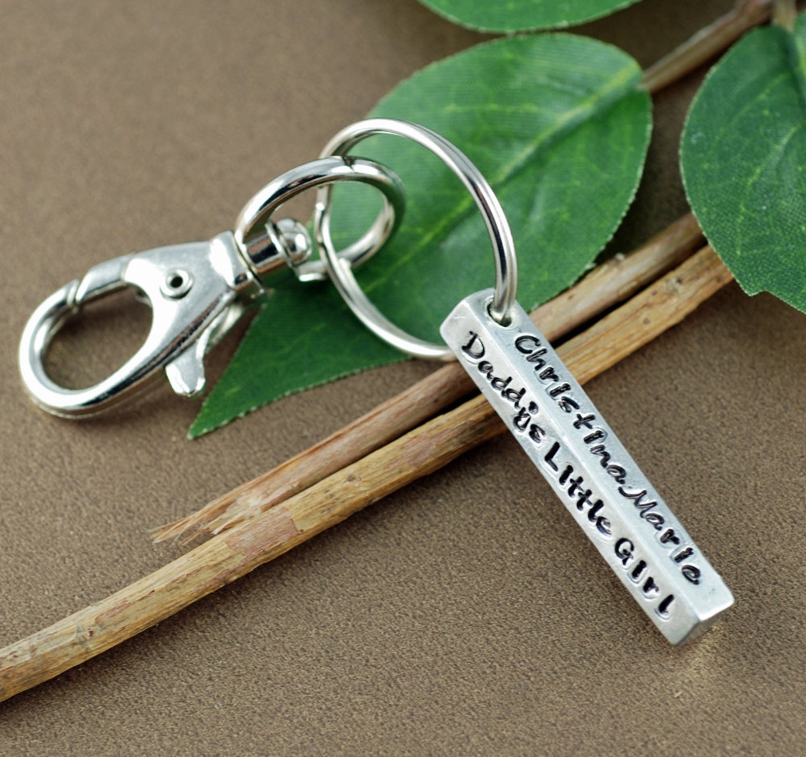 Personalized Keychain for Dad Daddy's Little Boy - Etsy