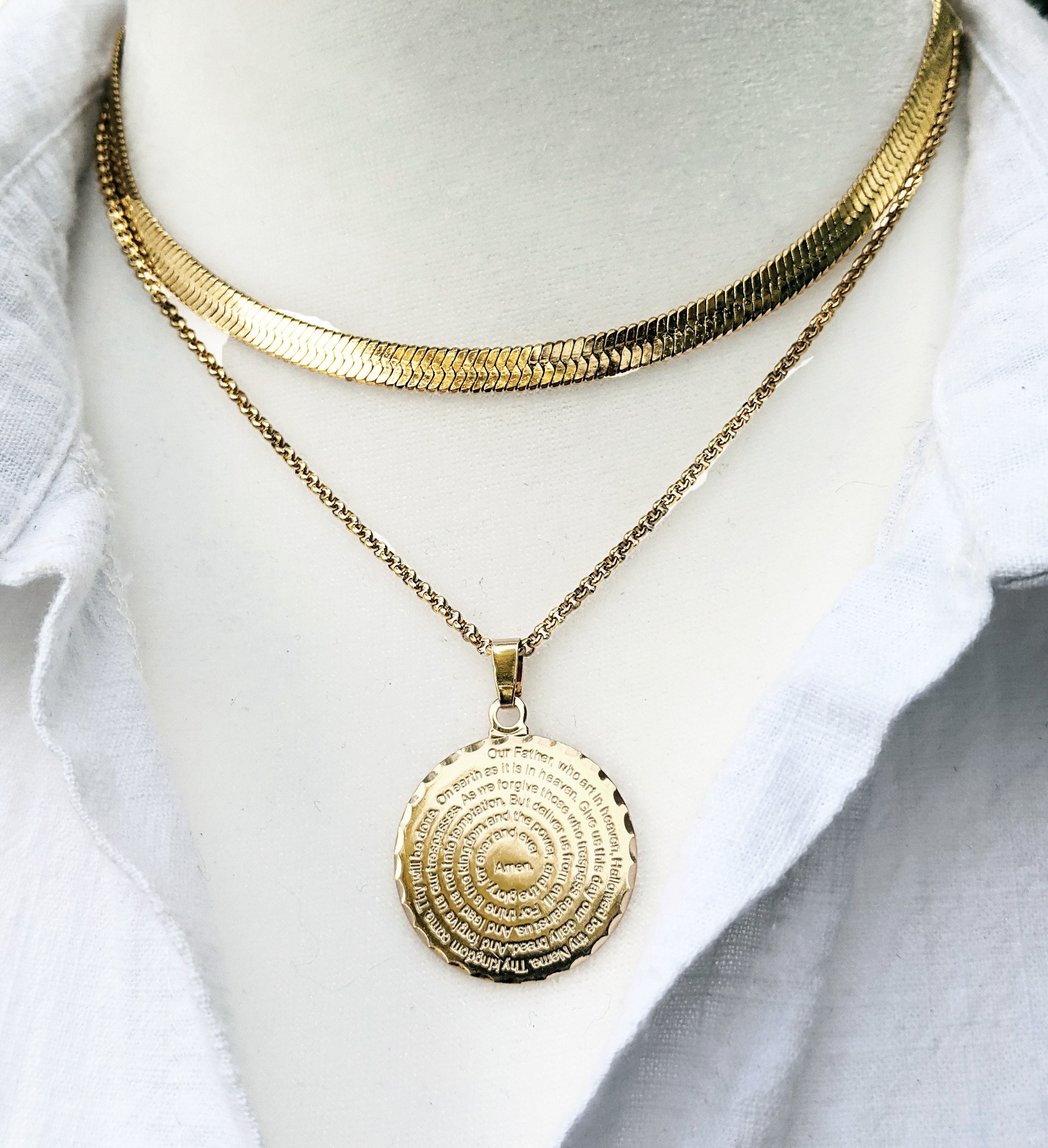 24kt Gold Filled the Lord's Prayer, Our Father Prayer Medallion, Our ...