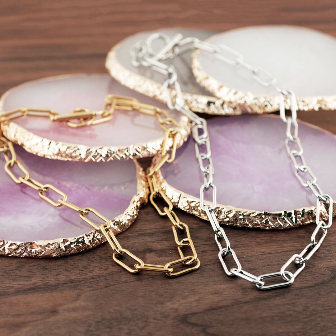 Large Link Necklace, Chunky Link Chain, Chunky Oval Link Necklace ...