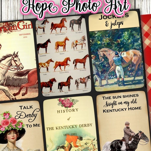 Printable Kentucky Derby Cards Vintage Ephemera Horse Race - Etsy