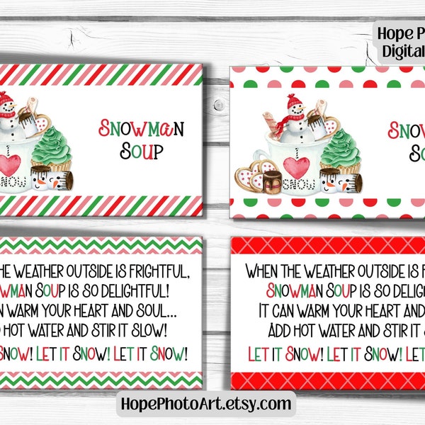 Snowman Labels - Etsy