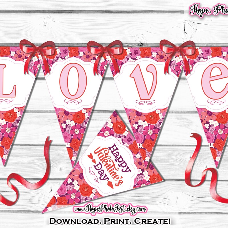 Valentine Bunting - Etsy