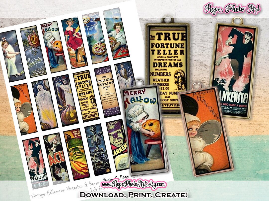 Victorian Halloween, Classic Horror Monsters, Tags, Junk Journal ...