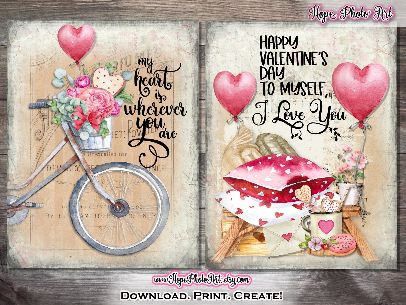Printable Valentines Day Cards Pink Set of 14 Love | Etsy