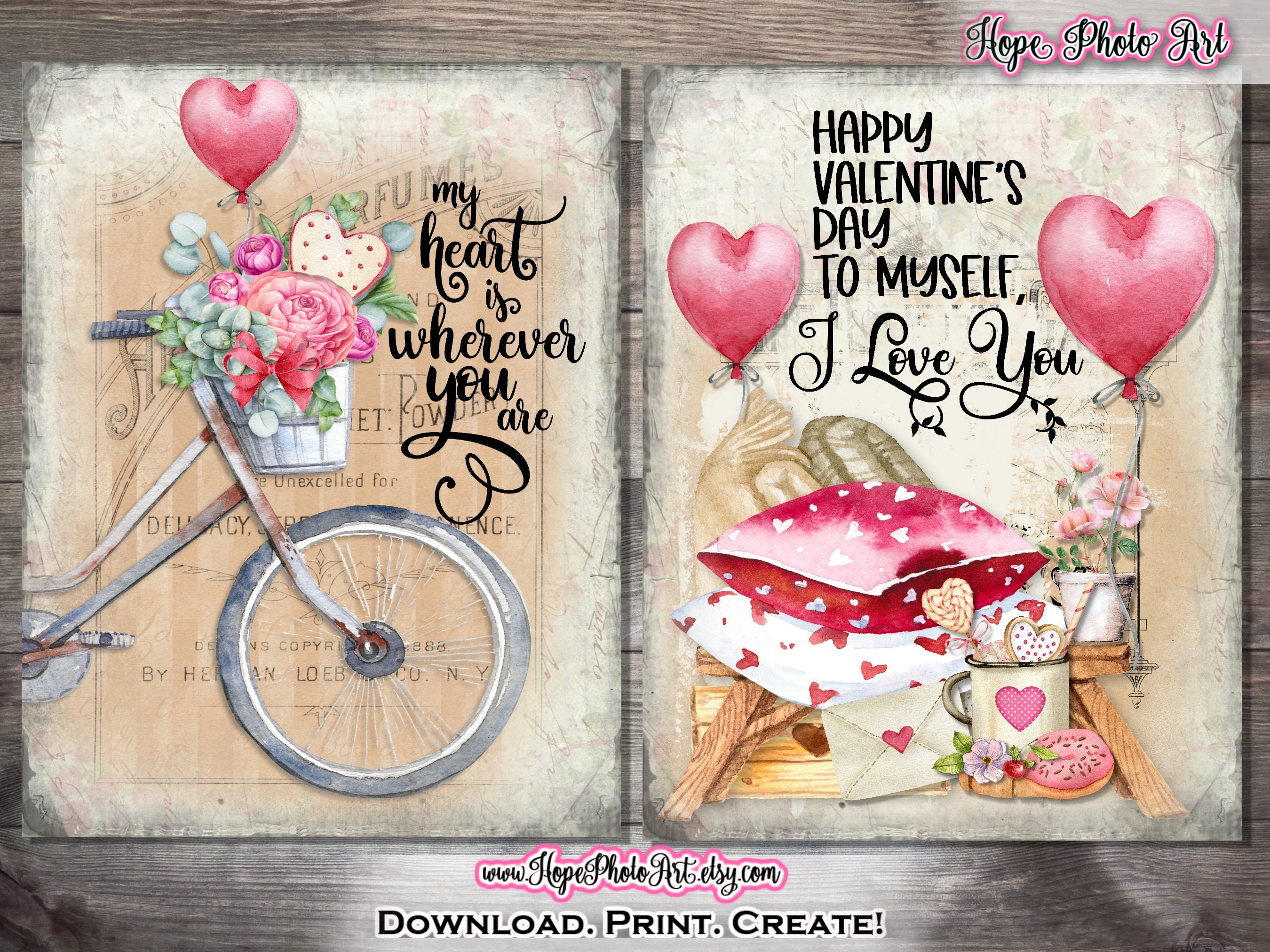 Printable Valentines Day Cards Pink Set of 14 Love - Etsy