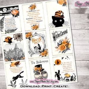 Vintage Halloween Tags and Labels, Victorian, Junk Journal ...