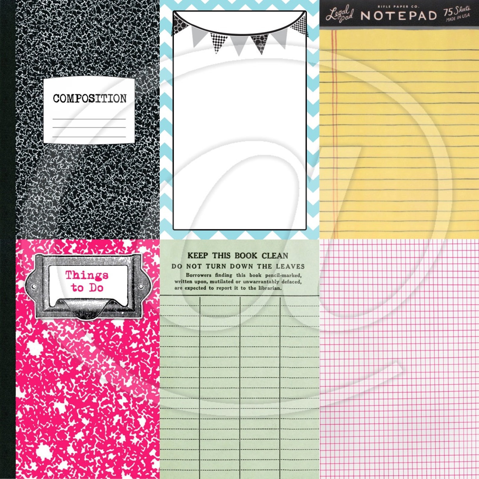 Printable Back to High School Composition Notebook Library | Etsy