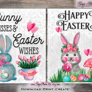 Happy Easter Cards for Kids, Springtime Easter Bunny, Set of 12, Easter ...