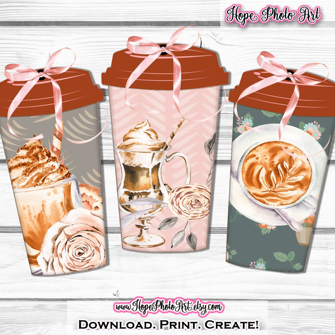 Pastel Autumn Tags, Pumpkin Spice Latte, Coffee Shop, Gift Tags, Junk ...