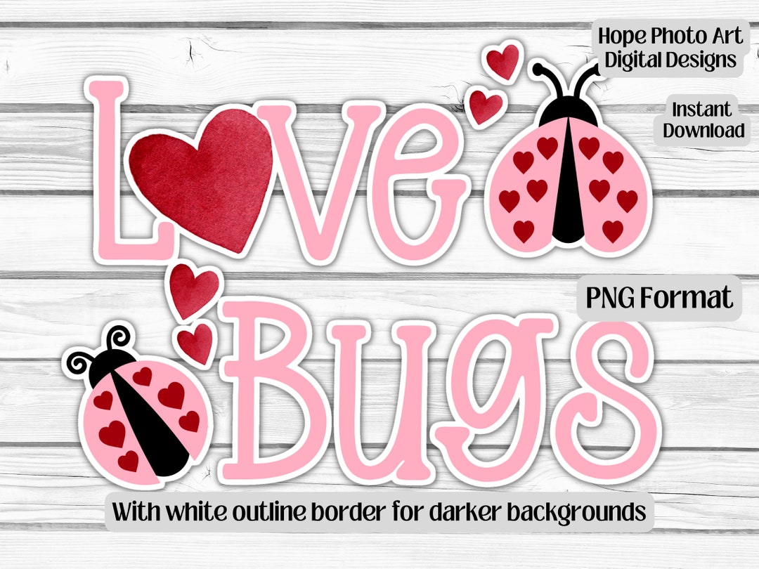 Valentine Love Bugs, Lady Bugs, Hearts, Iron on Transfer, Scrapbooking ...