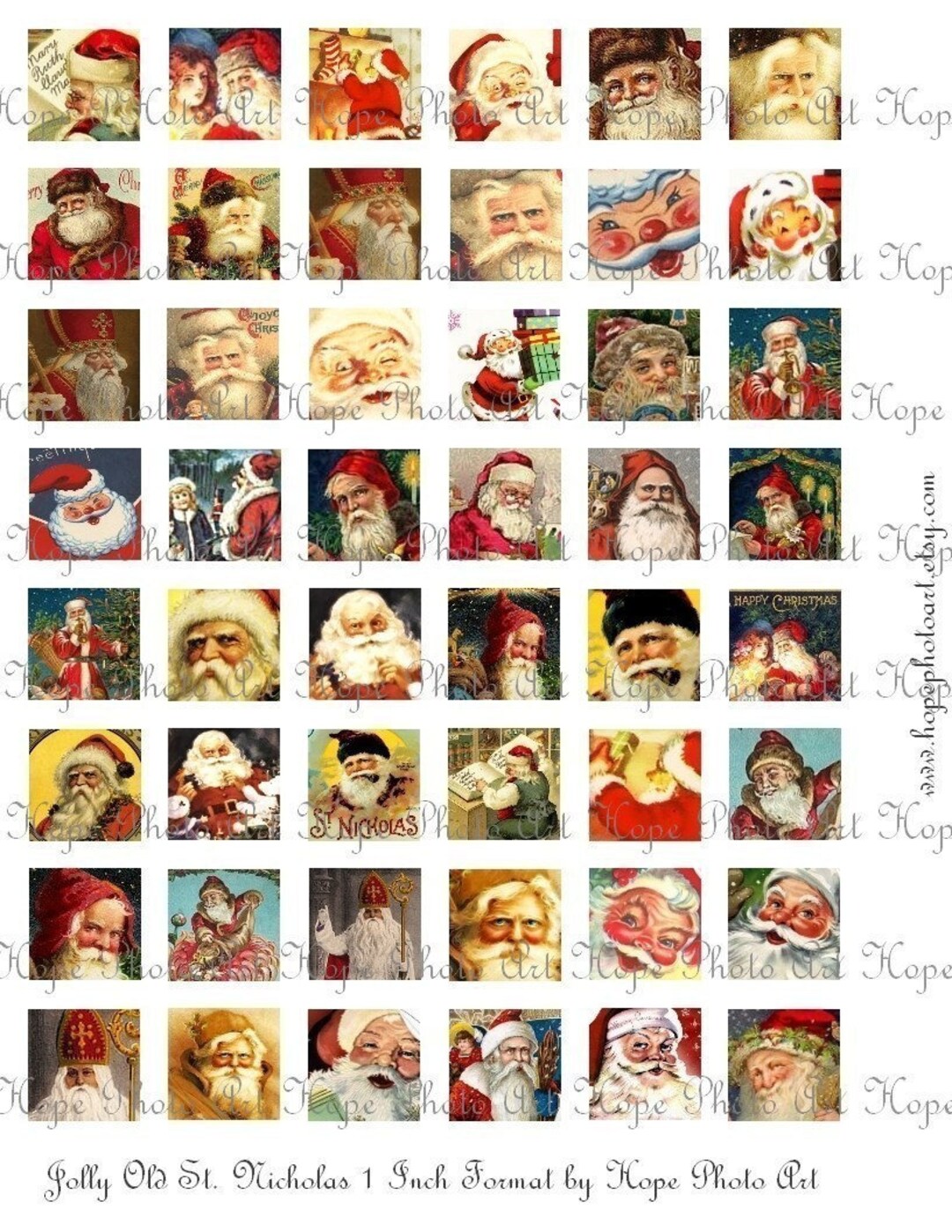 Printable Victorian Santa Yuletide Christmas 1 Inch Digital Collage ...