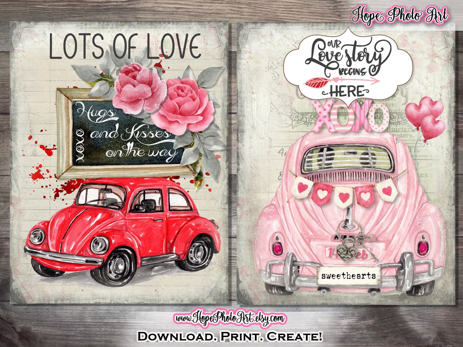 Printable Valentines Day Cards Pink Set of 14 Love | Etsy