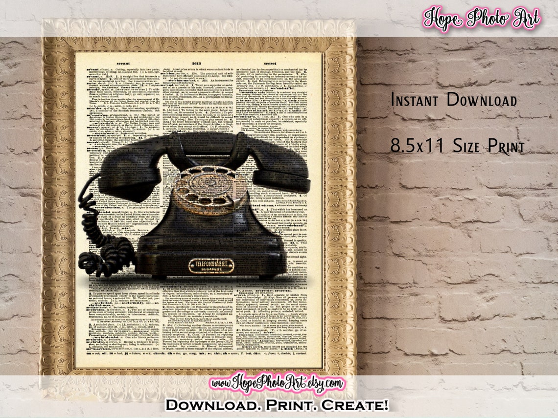 Printable Vintage Retro Telephone Dictionary Digital Print | Etsy