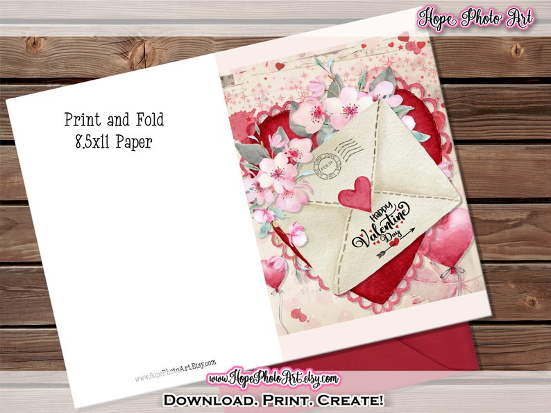 Valentines Day Card, Love Letter, Shabby Pink, Galentines, Coworkers ...