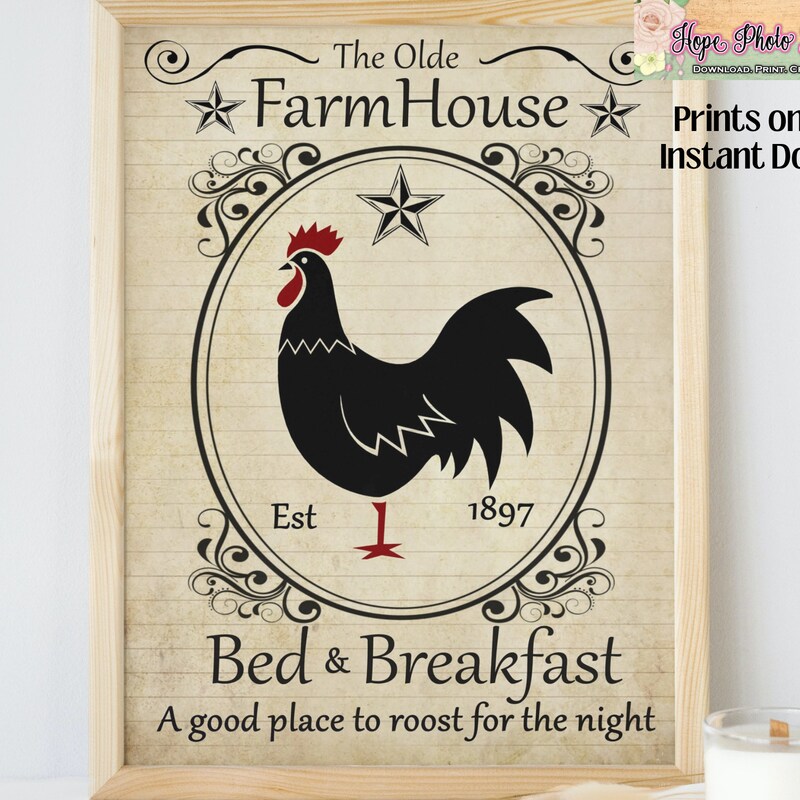 Rooster Bed and Breakfast Sign - Etsy