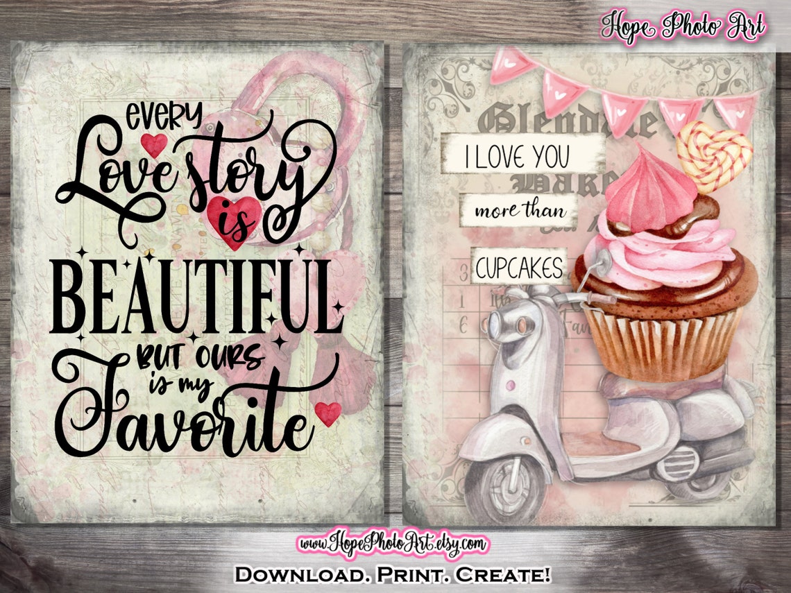 Printable Valentines Day Cards Pink Set of 14 Love - Etsy