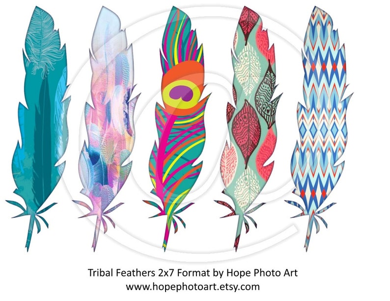 Printable Native American Tribal Feathers Collage Sheet | Etsy