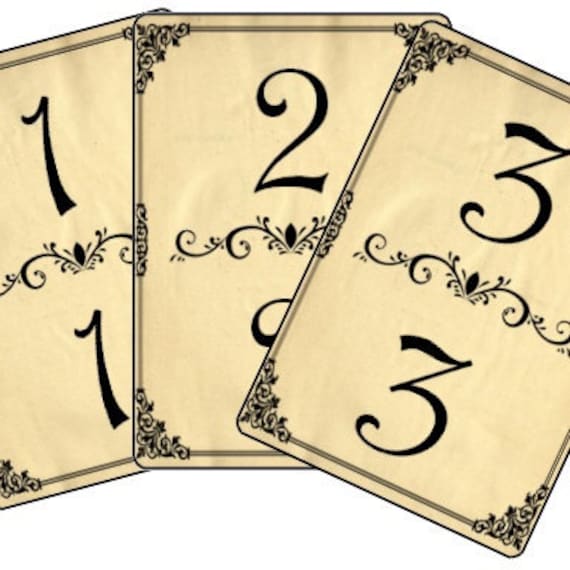 Printable Table Numbers Vintage Cards Set of 18 Table - Etsy