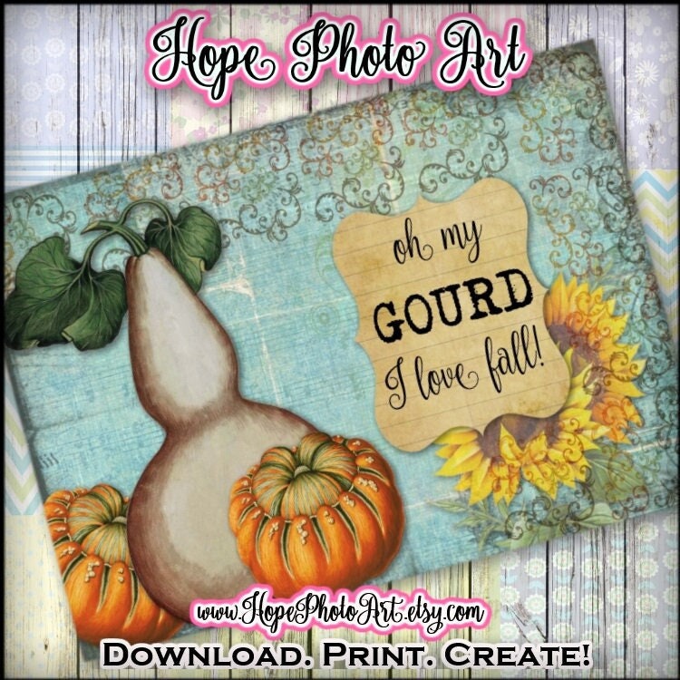 Craft Supplies & Tools sign Printable Autumnrustic Fall Oh My Gourd ...
