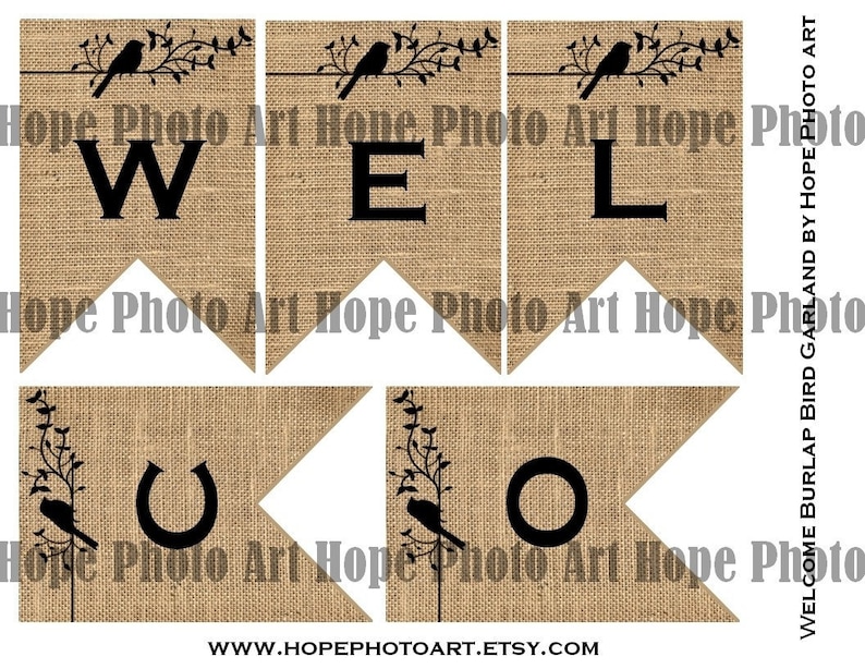 Printable Farmhouse Welcome Burlap Banner 3x4.5 Pennant Flag - Etsy