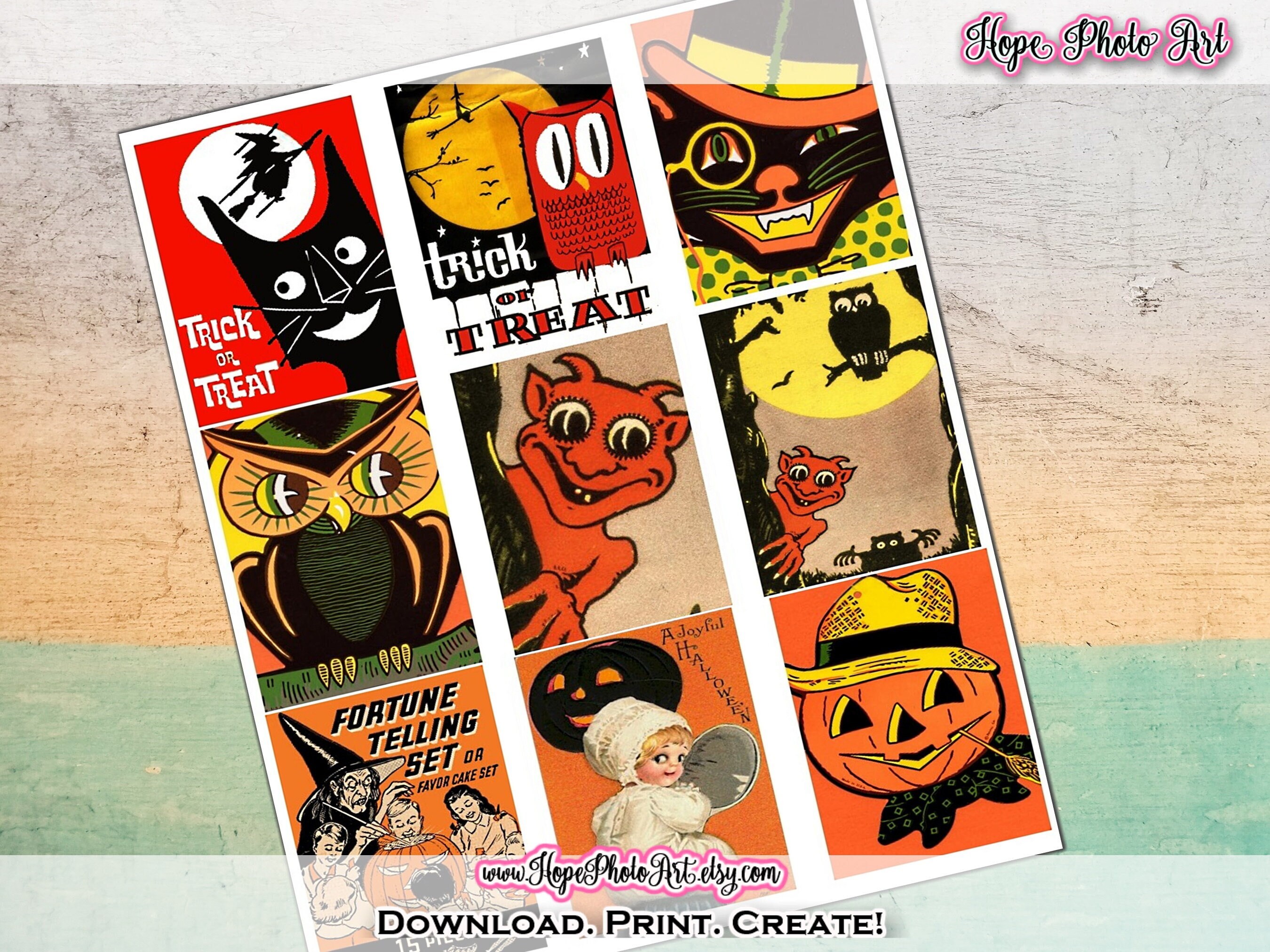 Printable Vintage Halloween Clip Art Printable Retro Scraps Halloween ...
