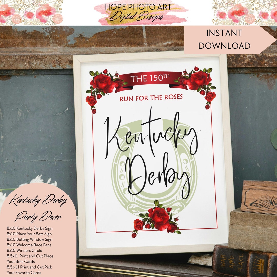 Kentucky Derby 150th Party Signs, Horse Race Decor, Betting Slips ...