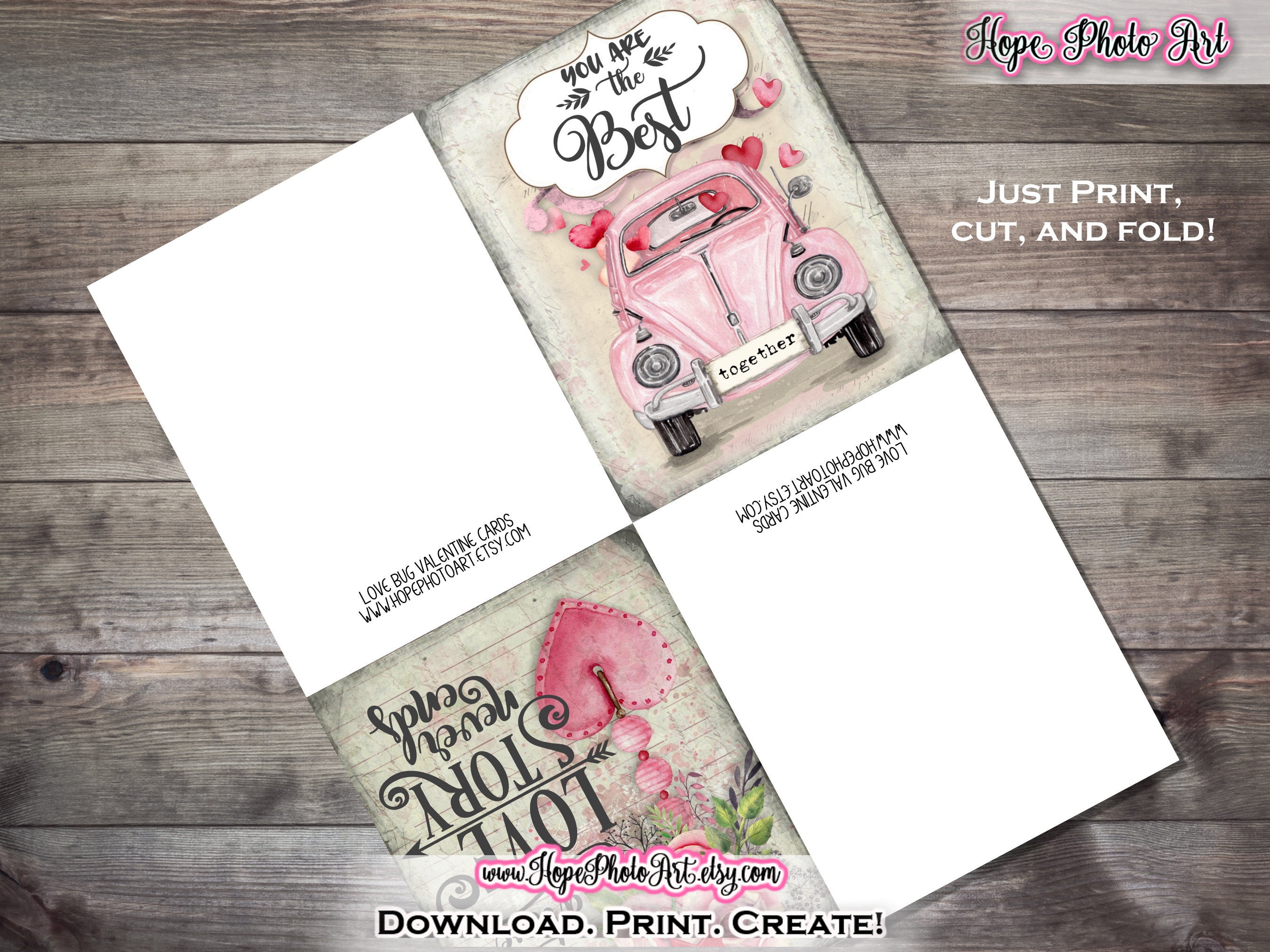 Printable Valentines Day Cards Pink Set of 14 Love - Etsy
