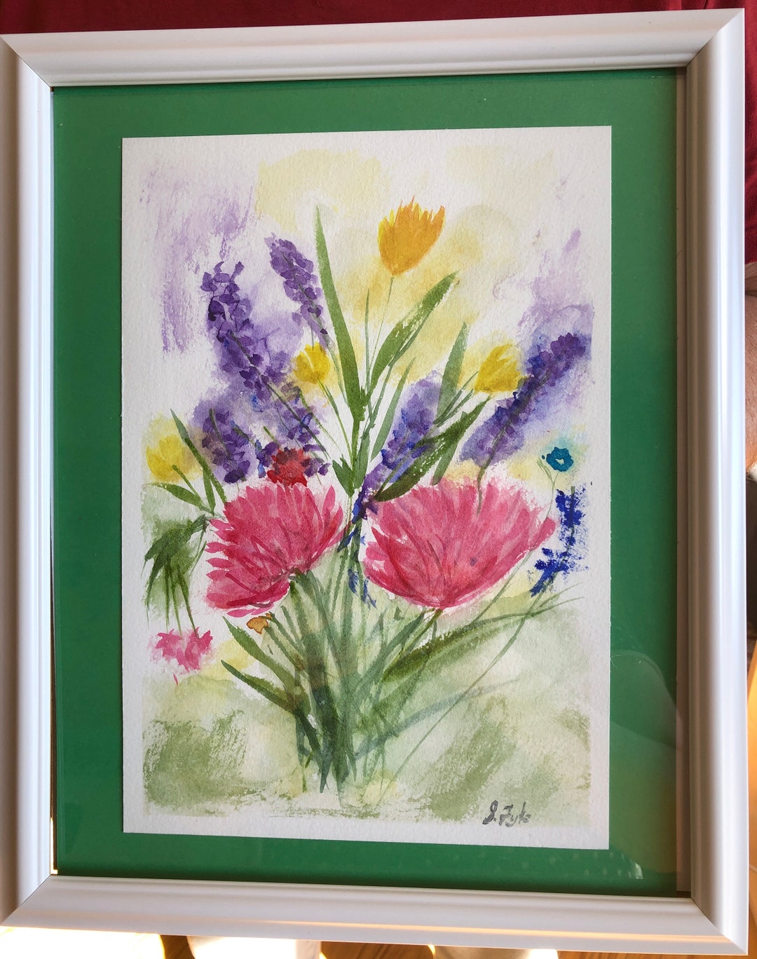 Original 7"x10" Watercolor Painting on 100% Cotton Paper. Bouquet of ...