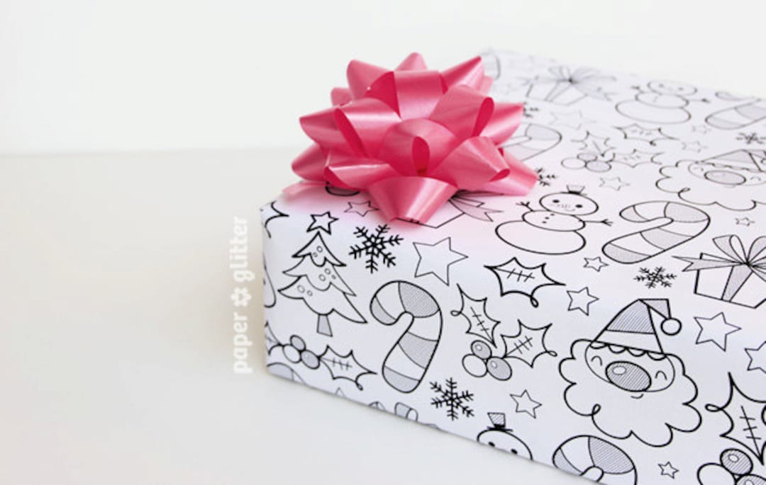 Printable Gift Wrapping Paper or Book Cover PDF Christmas 24 X 36 ...