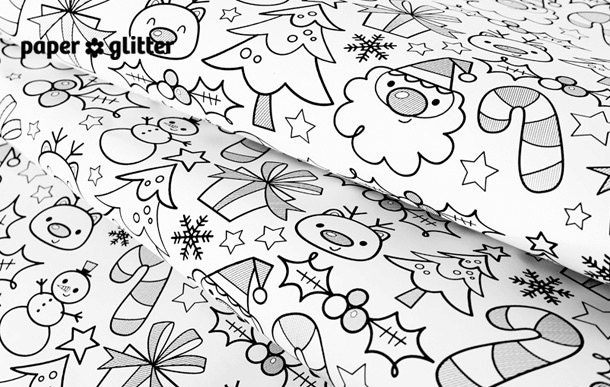 Printable Gift Wrapping Paper or Book Cover PDF Christmas 24 X 36 ...