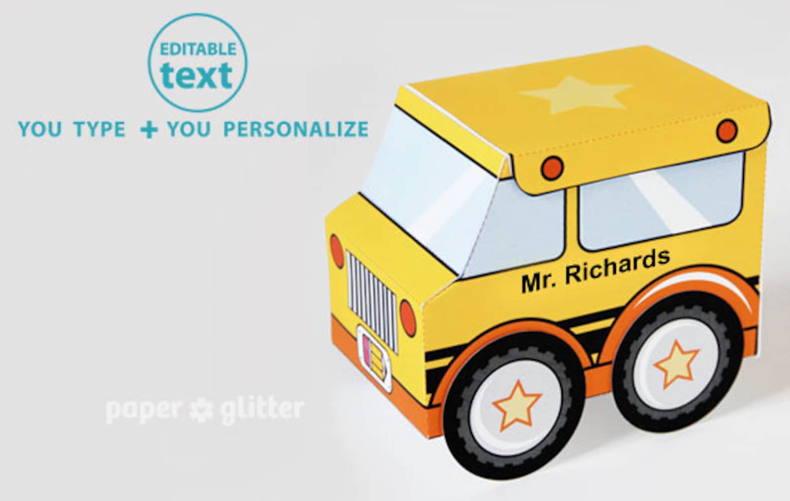 School Bus Favor Box Truck Paper Craft Toy for Back to School - Etsy