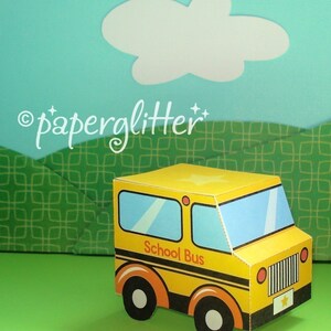 Back to School Bus Paper Toy Truck and Stationery Notes - Printable PDF ...