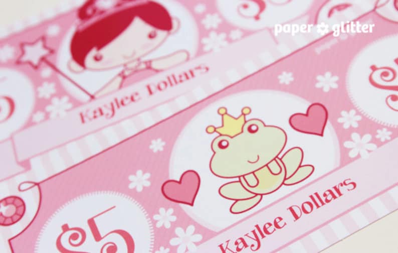 PRINCESS Play Money Toy or Party Favor - Printable PDF - Etsy