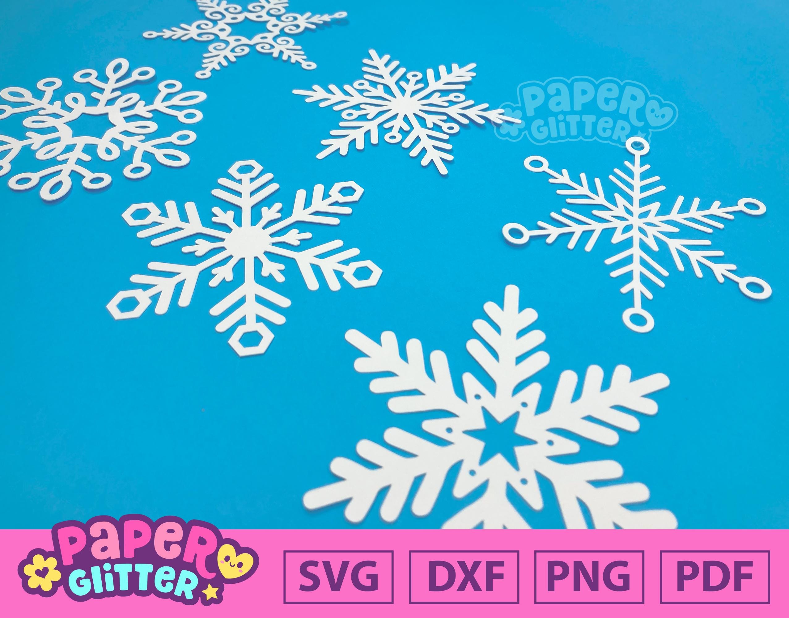 Snowflakes Bundle Set of 6 Designs | Svg, Png, Dxf, Pdf Files ...