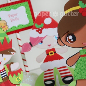 Printable Paper Dolls for Christmas Holiday Season With Coloring Sheets ...