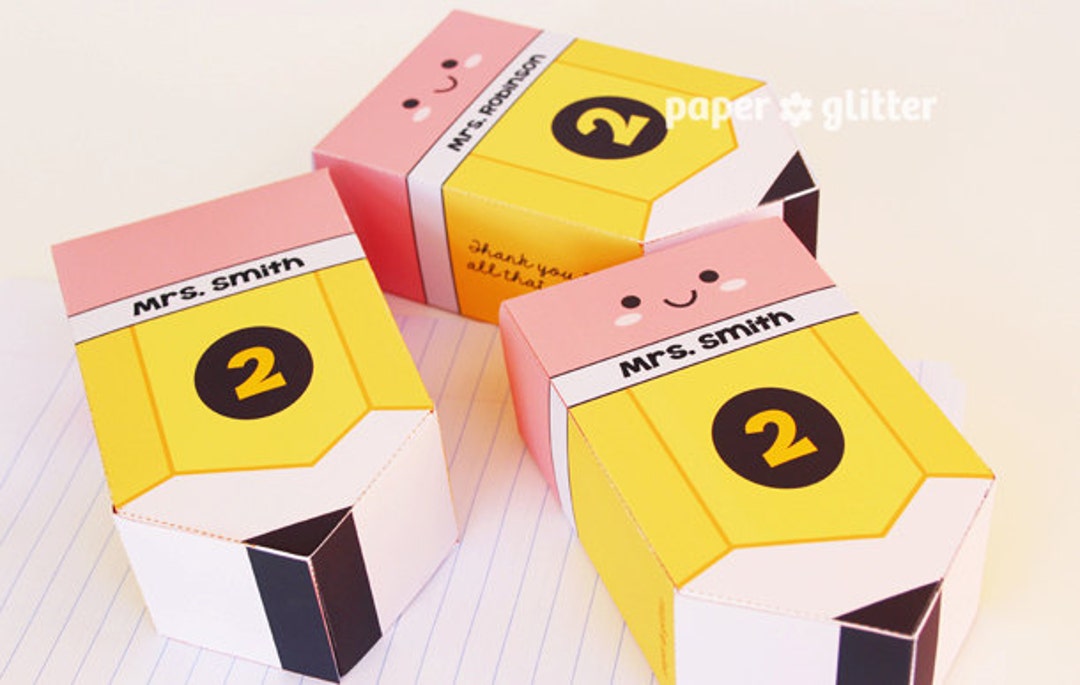 Pencil Box School Printable Paper Toy - Editable Text PDF - Etsy
