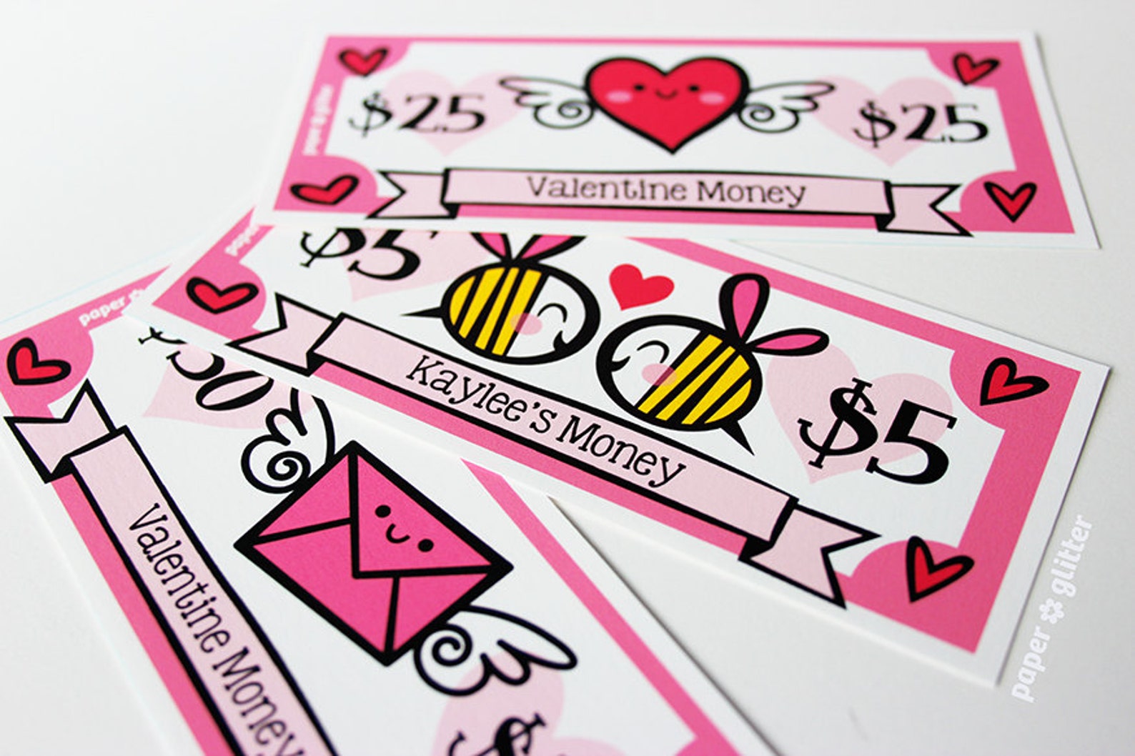 Valentine Paper Toy Money or Gift Certificate Printables DIY - Etsy